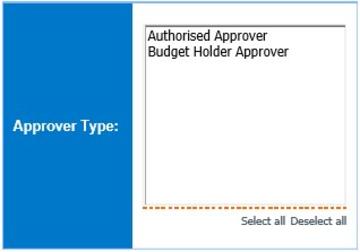 Approver details with delegates report | Finance Division
